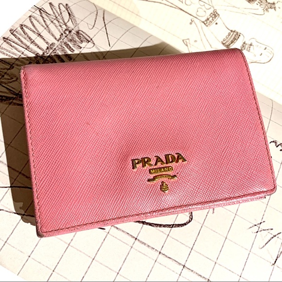 Prada | Bags | Authentic Prada Milano Pink Wallet | Poshmark